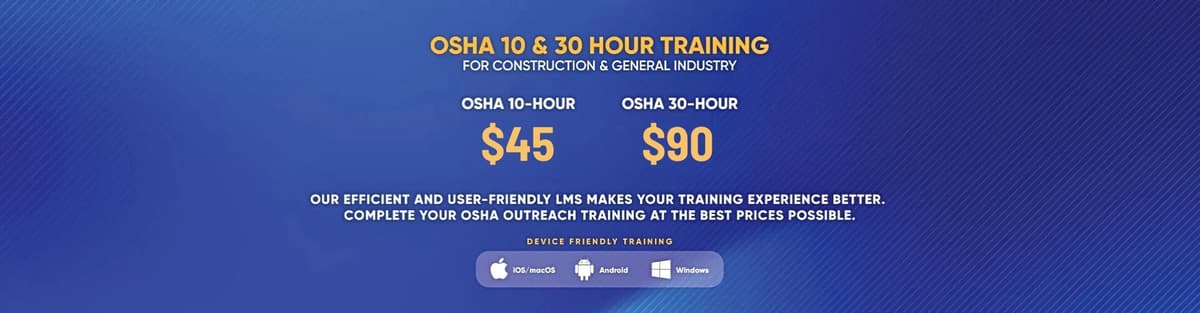 Center Of OSHA Education - OSHA 30 ($90) | OSHA 10 ($45)